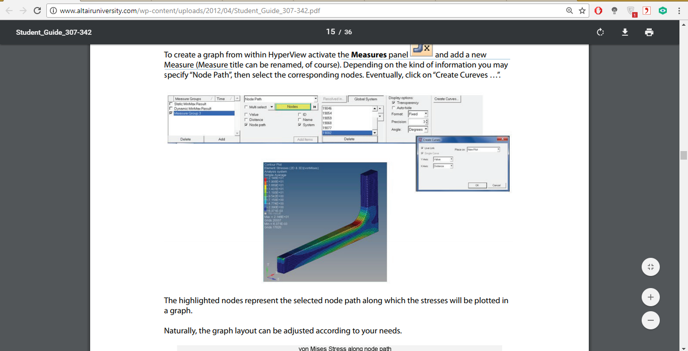 How To Plot Stress Along Node Path In Static Linear Analysis Hyperview Altair Products
