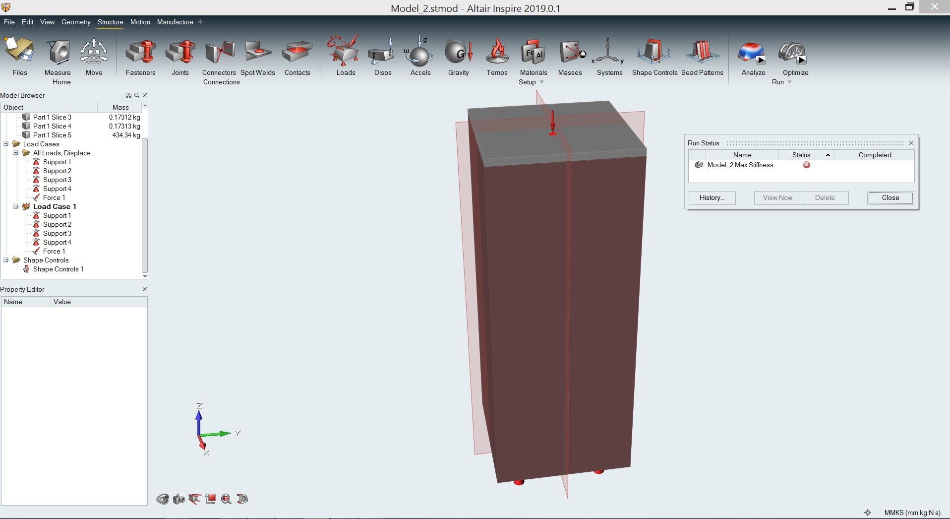 Not Able To Run Optimization Process In Altair Inspire Software Inspire Altair Products