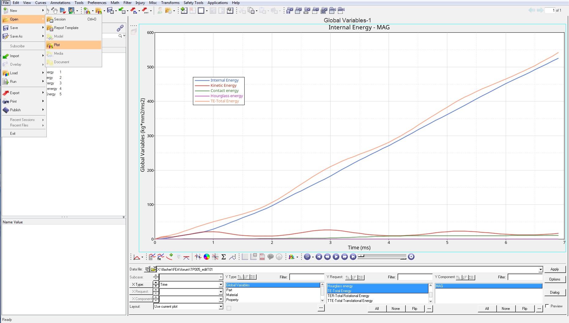 Unable To See Energy Balance Plot In Hyperview Radioss Altair Products Altair Community