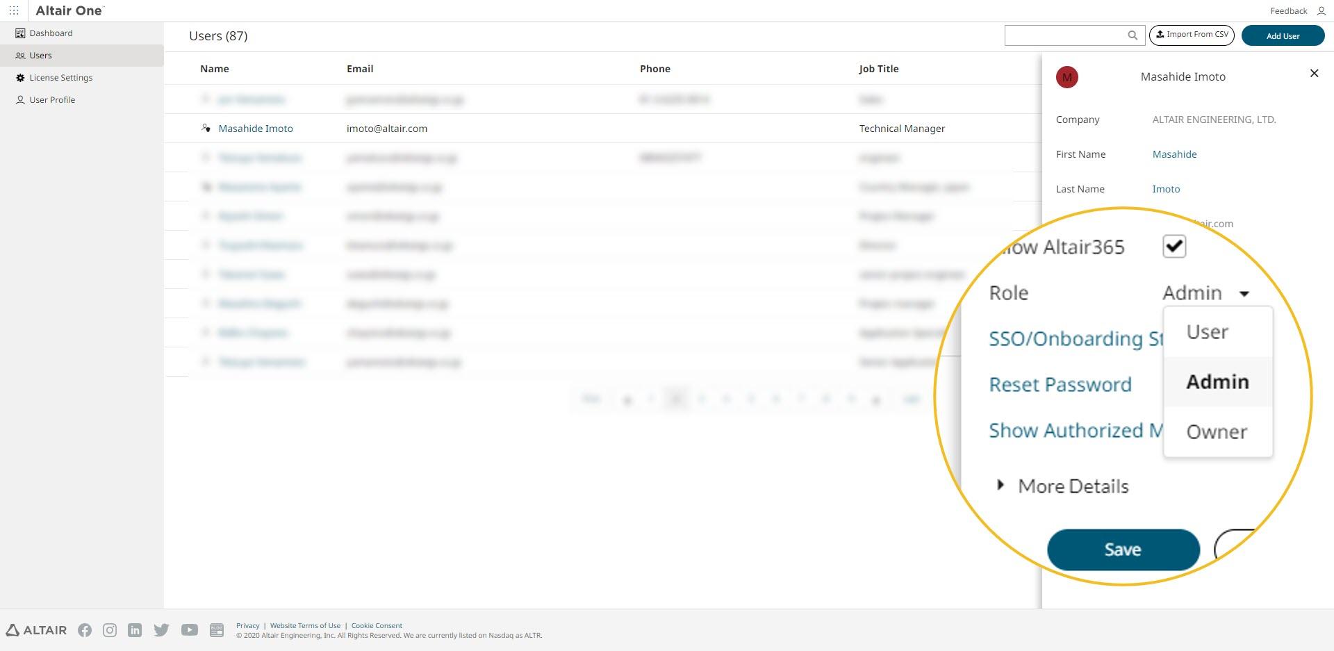 Altair Oneのアカウント作成について - - Altair One Account Management - Altair Support